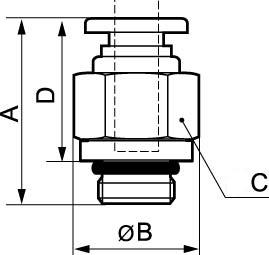 Parallel male Micro straight fitting - RCD MG